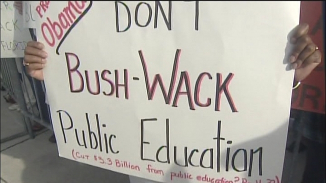 Protesters Angry At Obama For Bringing Jeb Bush To Speech | Fox News Video